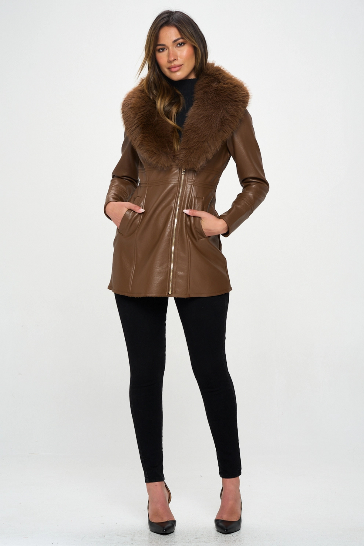 Women's Faux Leather & Fur Coat | Vixen Collection | Seattle,