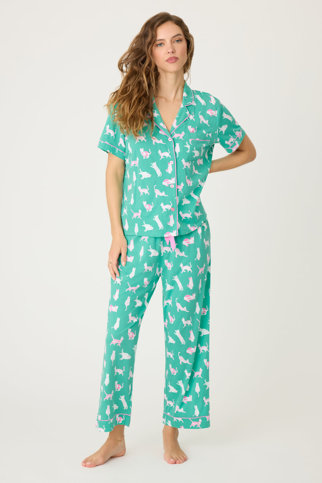 PJ Salvage Women's Printed Button Up Lounge Set | Vixen Collection